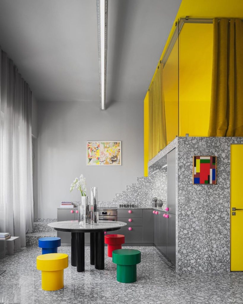 Memphis Style Meets Brutalist Design - Inside A Bright And Bold Loft