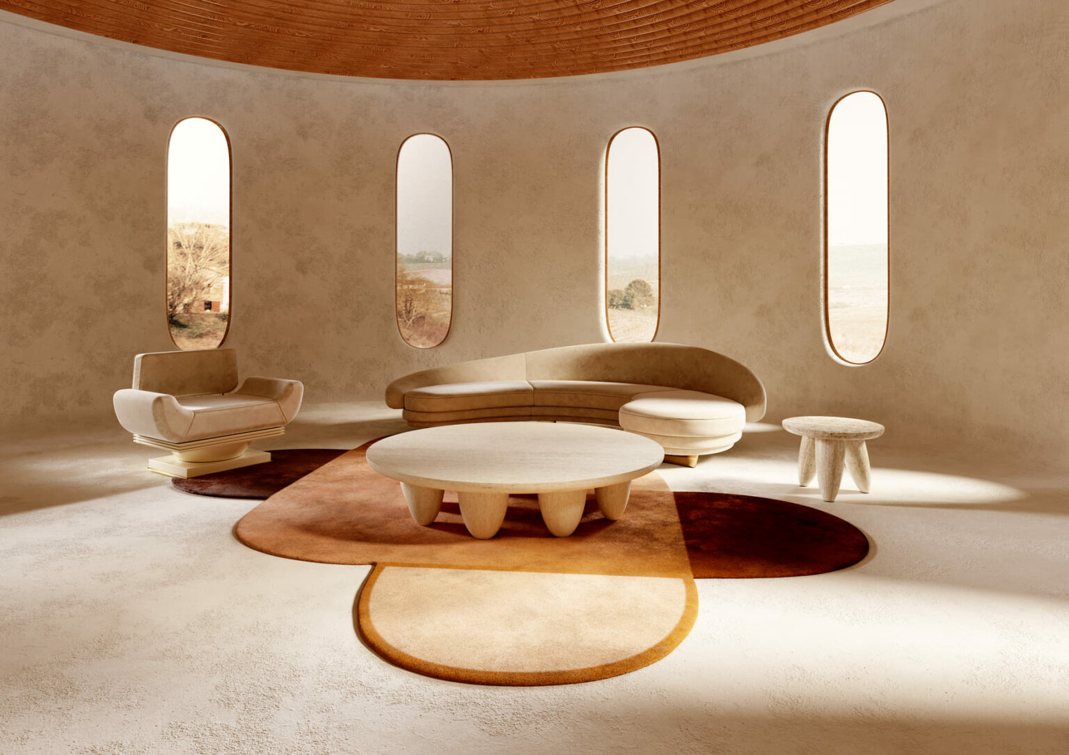 10 Stylish Living Rooms With Stone Surface To Get Inspired | Hommés Studio